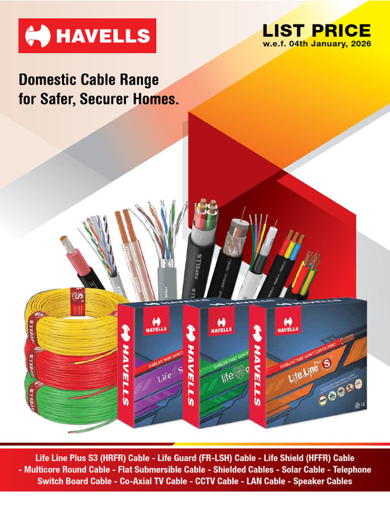 Havells Industrial Cable Price List 2026 | PDF | Electrical Conductor ...