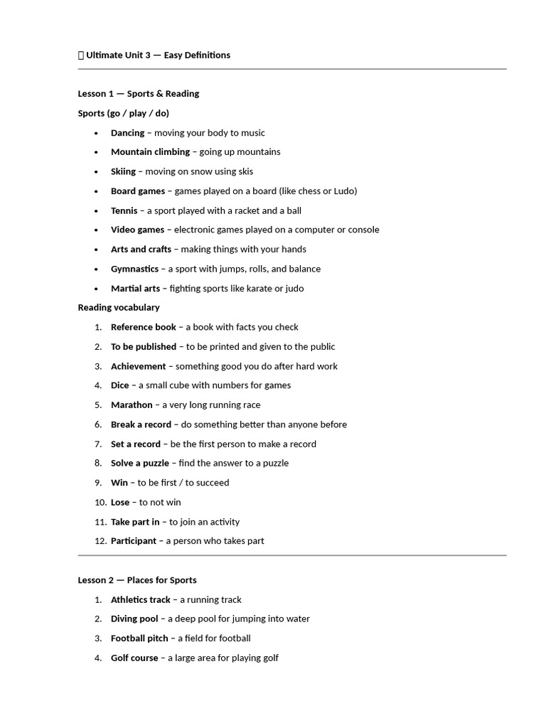 Ultimate Unit 3 Definitions | PDF