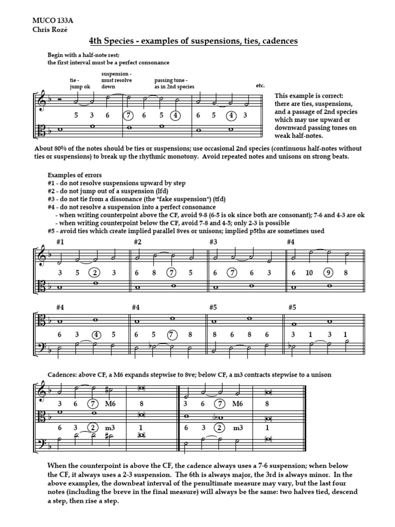 4th Species Examples | PDF | Elements Of Music | Musical Techniques