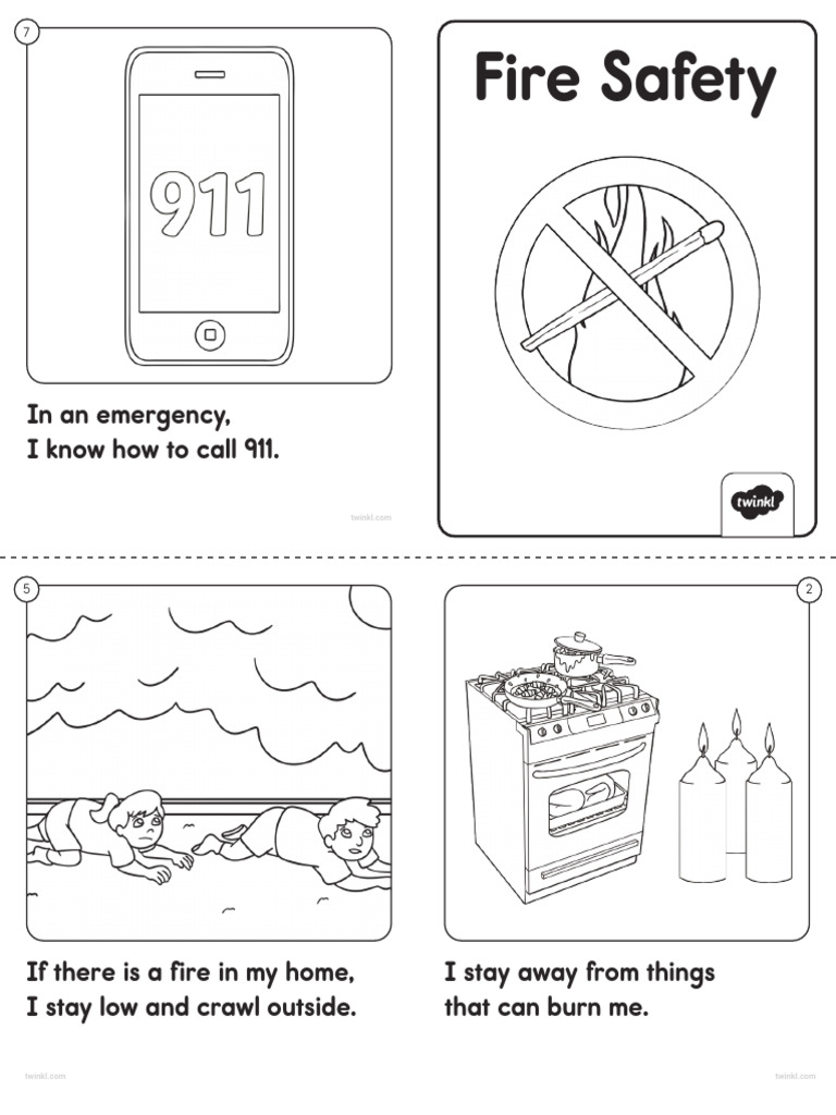 Black and White Fire Safety Emergent Reader | PDF
