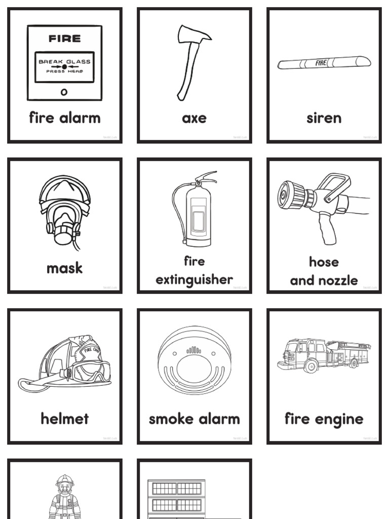 Black and White Fire Safety Matching Game | PDF