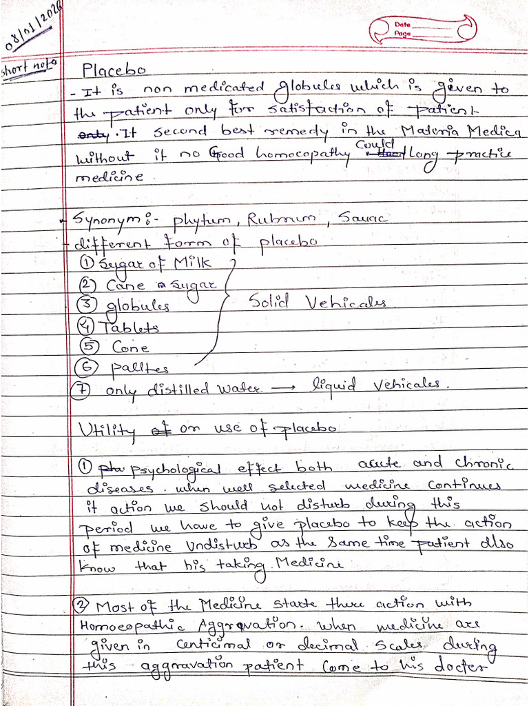 Placebo SAQ 5marks | PDF