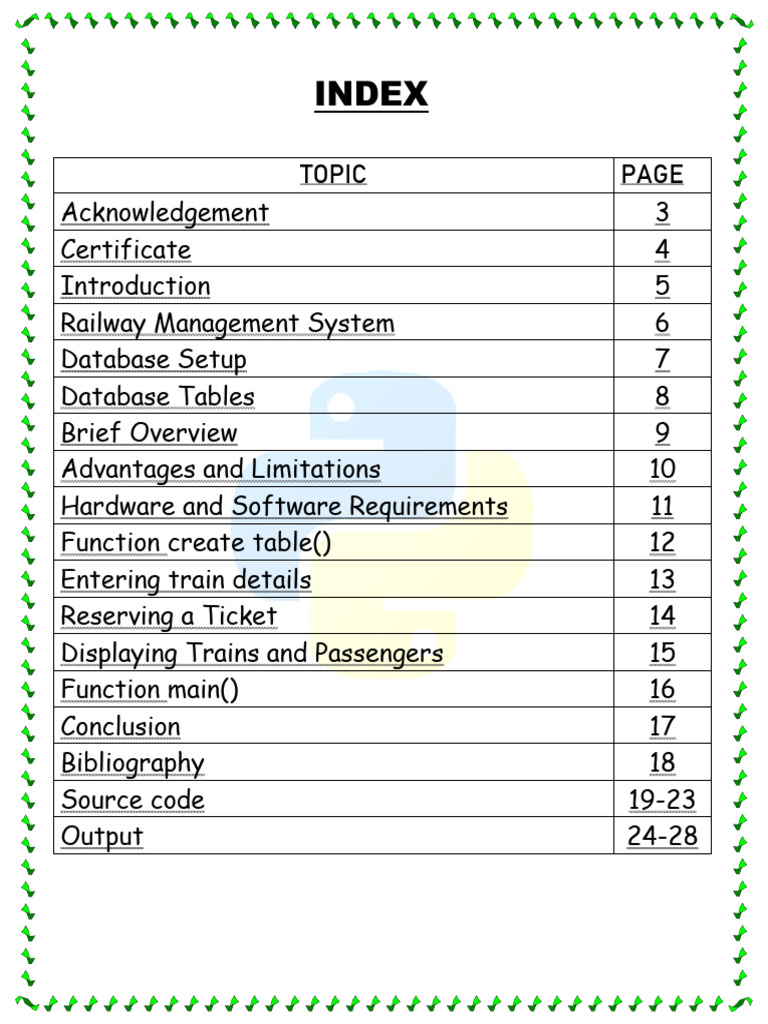 Railway Management System Project Overview | PDF