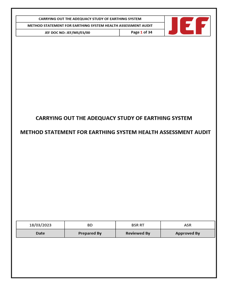 Earthing Audit Methodology | PDF | Electrical Grid | Electromagnetism