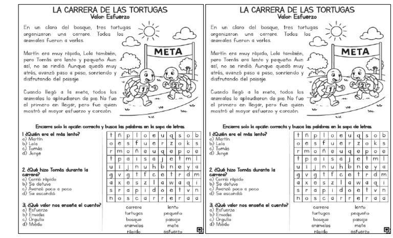 2. Lenguajes Lectura de Comprension La Tortuga | PDF
