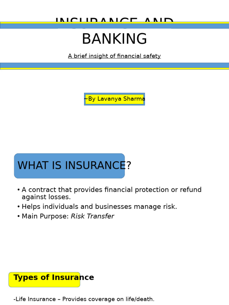 Insurance and Banking Overview Guide | PDF