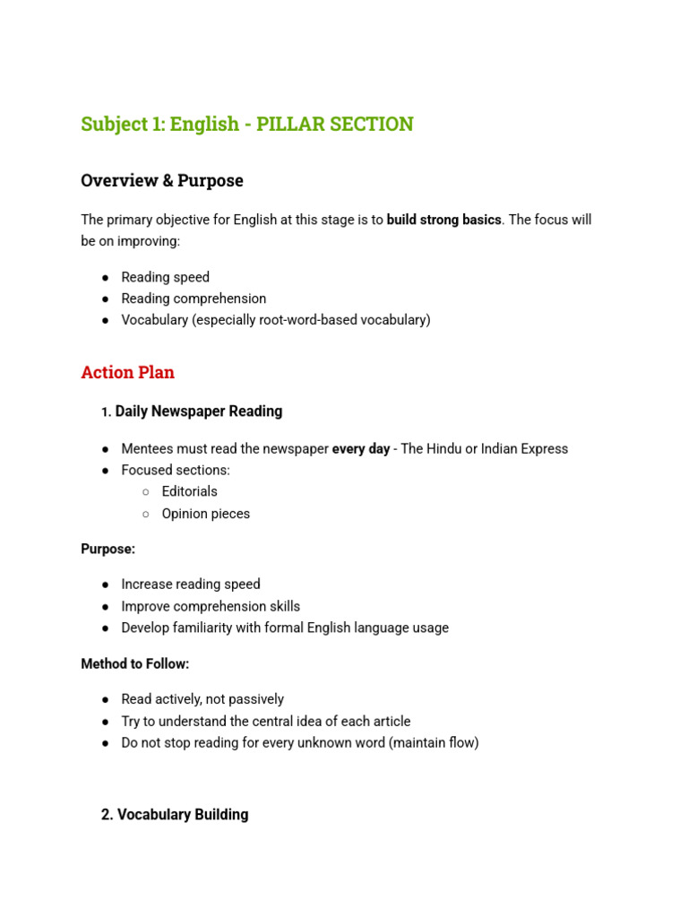 Common Action Plan | PDF | Reading Comprehension | Vocabulary