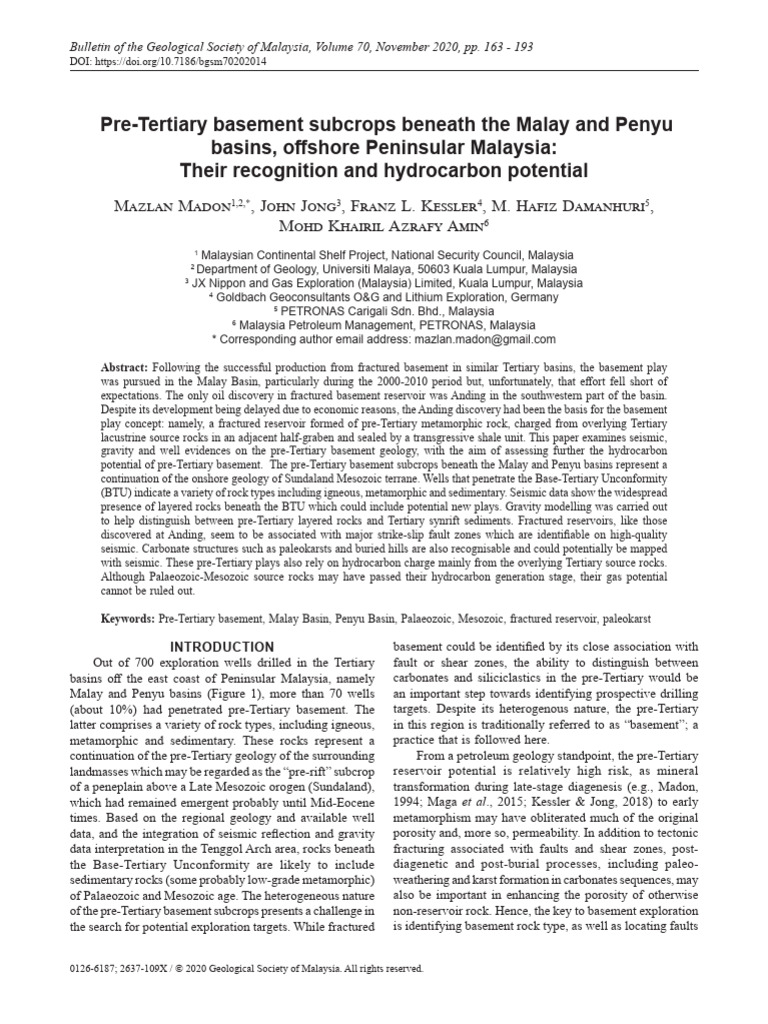 Pre-Tertiary basement subcrops | PDF | Rift | Sedimentary Basin