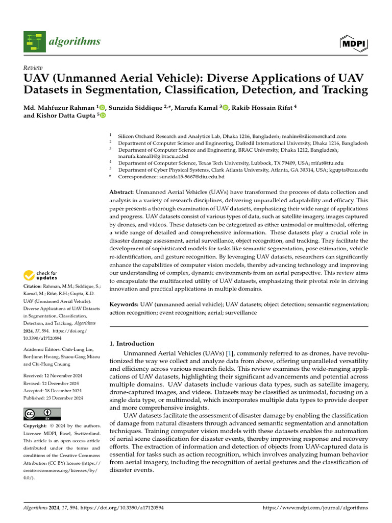 UAV Unmanned Aerial Vehicle Diverse Applications o | PDF | Unmanned ...