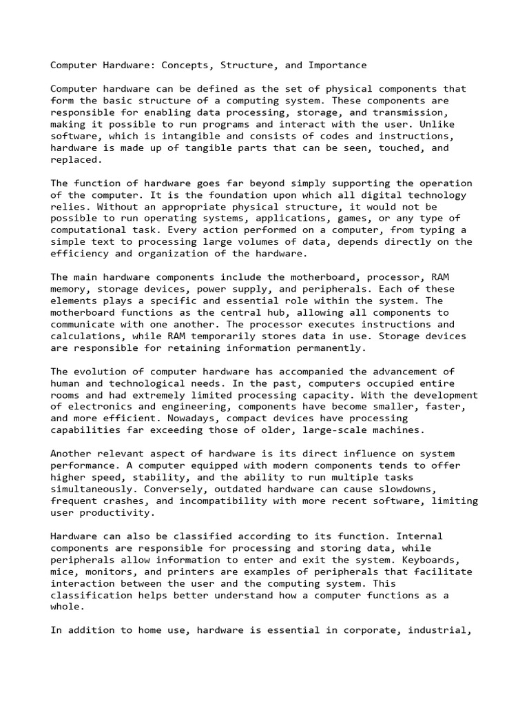 Hardware 01 | PDF | Computer Hardware | Random Access Memory