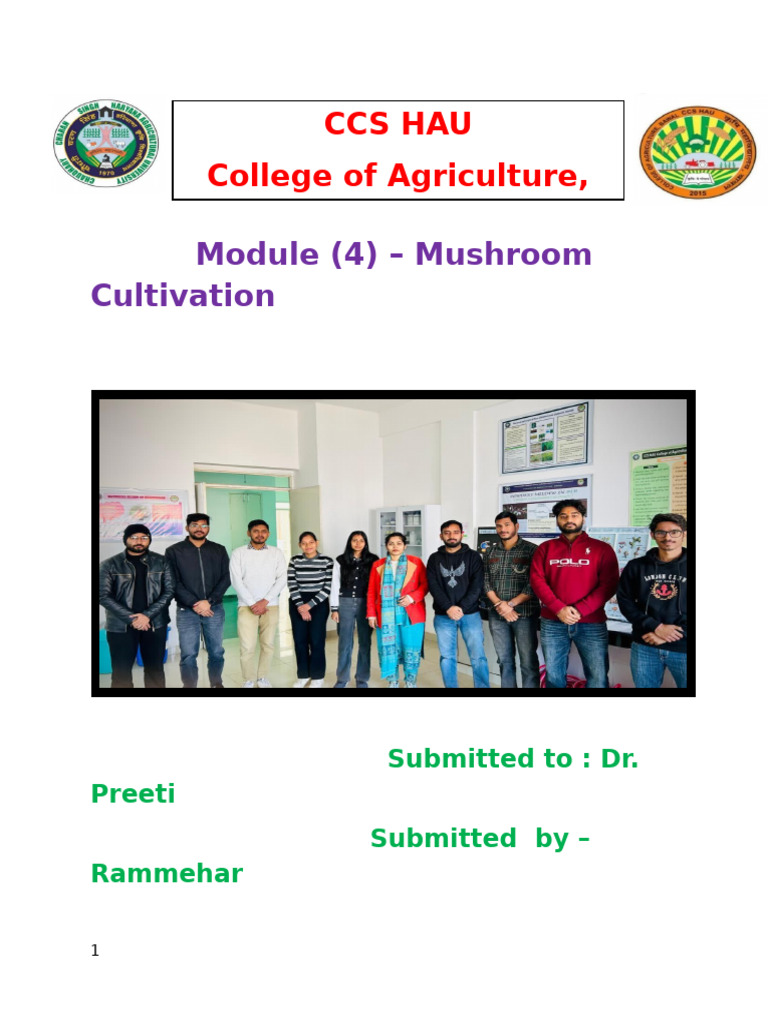 Mushroom Cultivation Module Overview | PDF | Mushroom | Compost