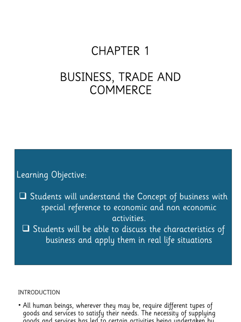 Chapter 01 Introduction to Business | PDF | Risk | Natural Disasters