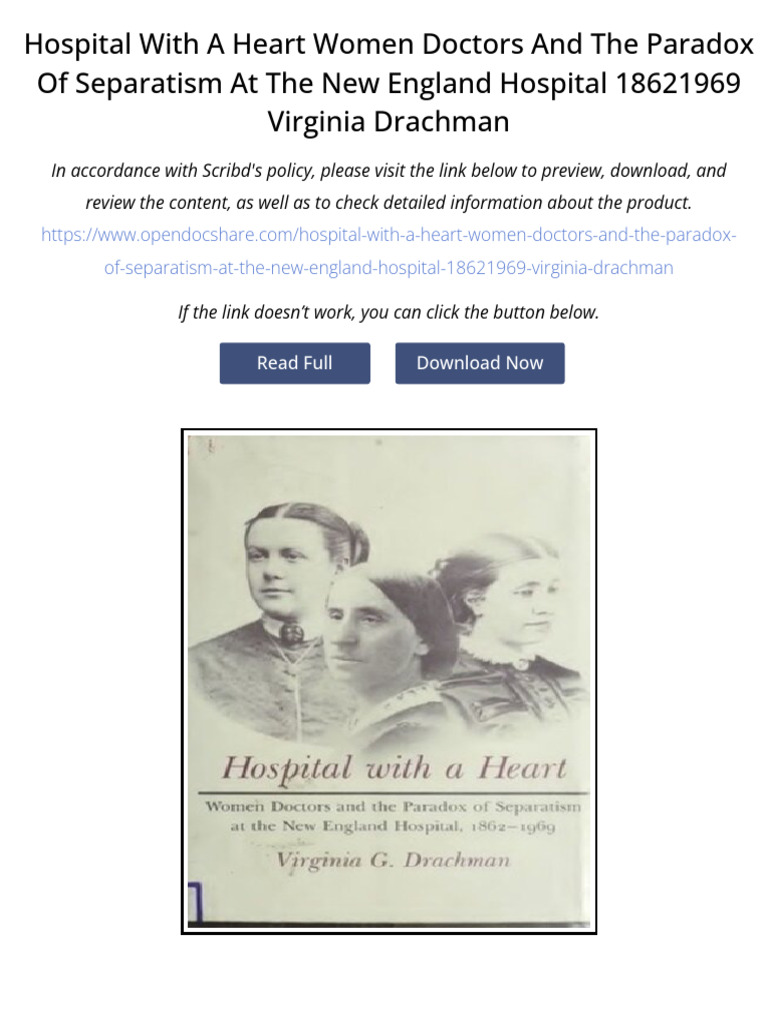 Hospital With A Heart Women Doctors And The Paradox Of Separatism At ...