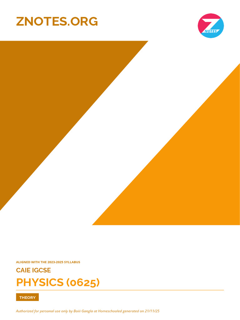 Caie - Igcse - Physics | PDF | Weight | Force