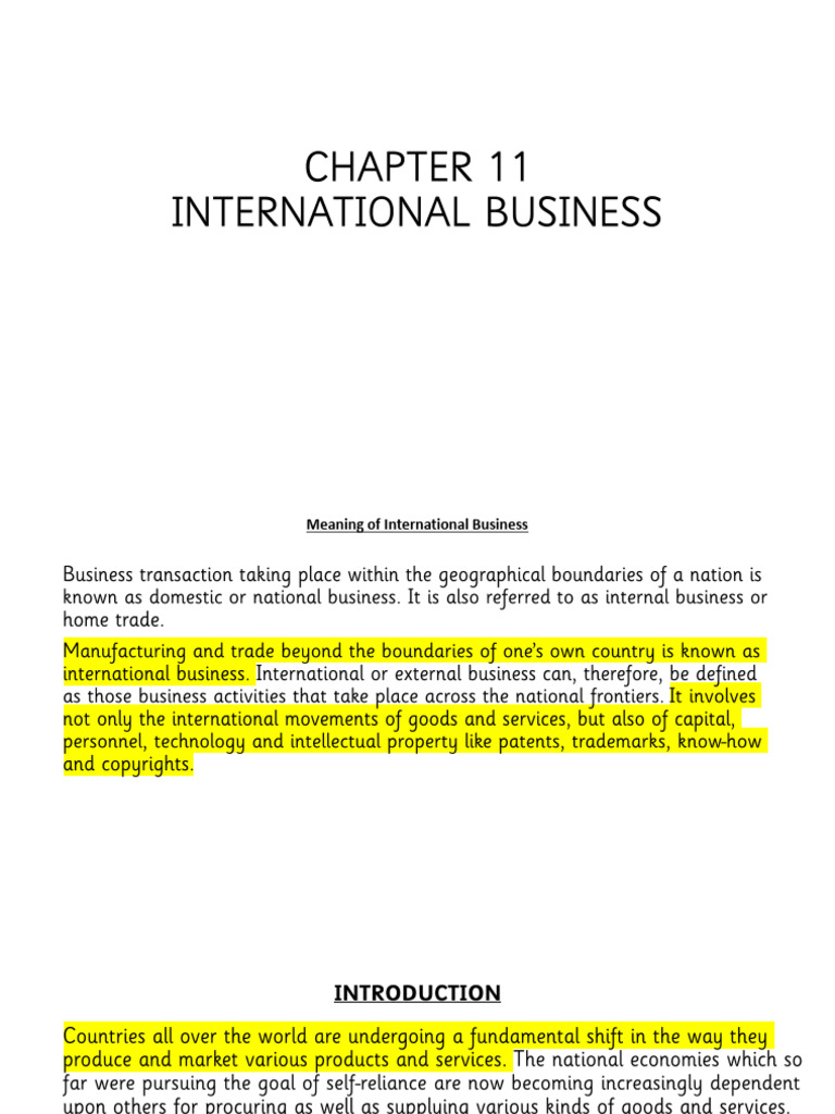 Understanding International Business Scope | PDF | General Agreement On ...