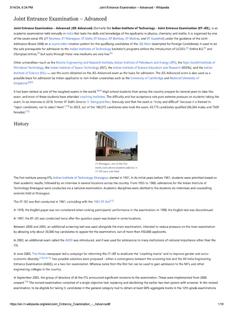 What is JEE(ADV.) | PDF