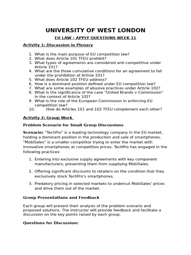 Apply Questions Week 11 | PDF