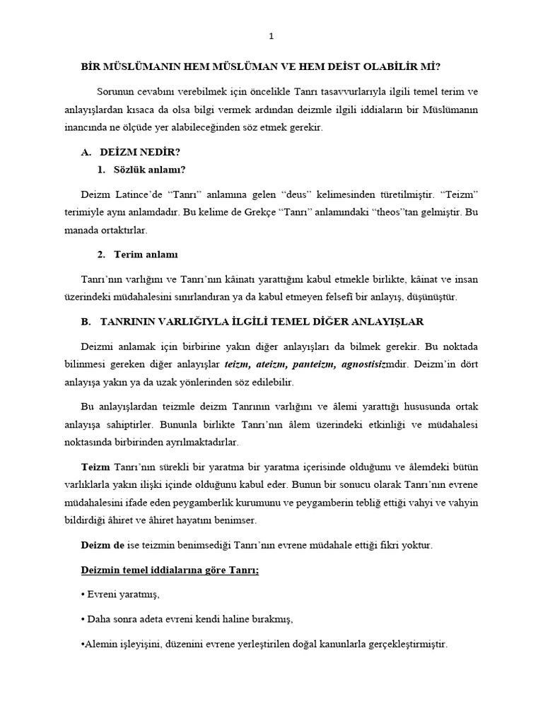 Hem_Musluman_Hem_Deist (1) | PDF