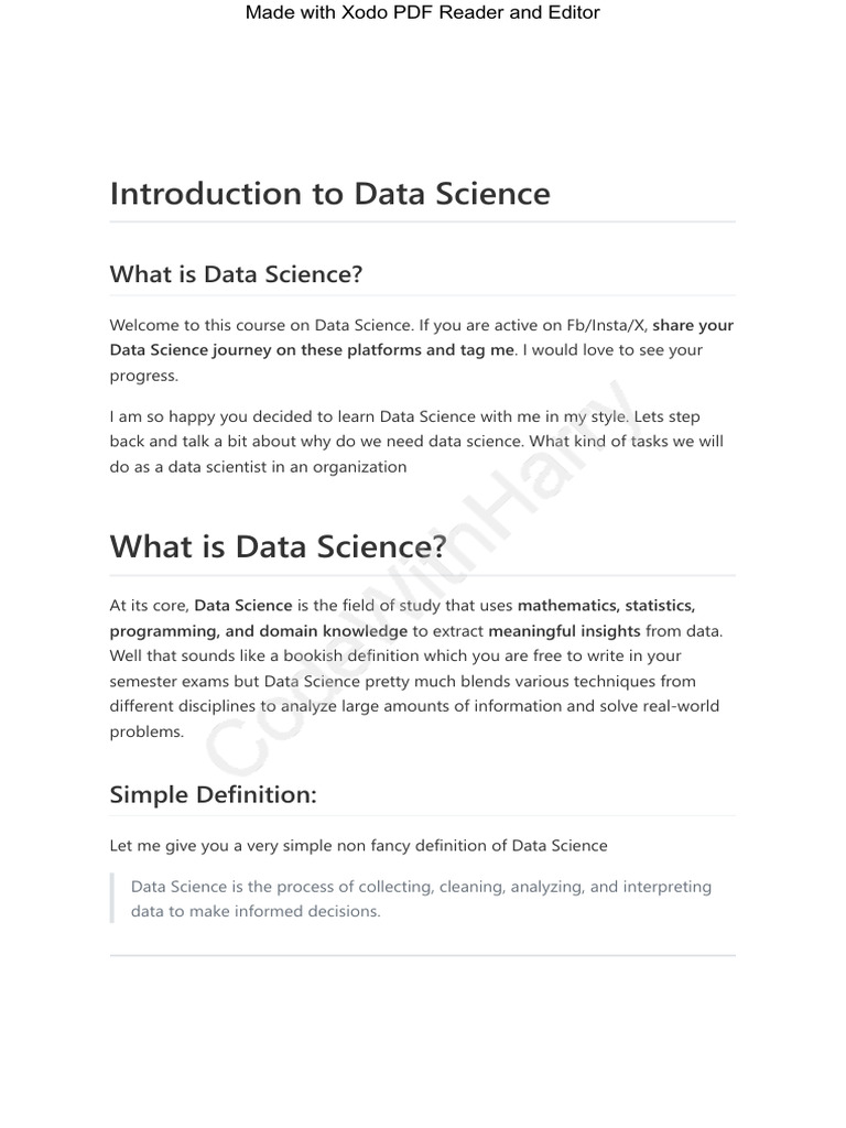 1. Introduction to Data Science (SFILE.mobi) | PDF | Data Science | Data
