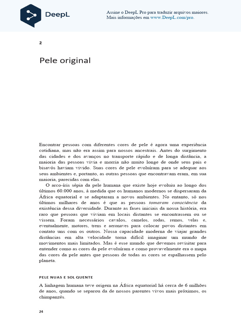 Evolução da Pele Humana e Diversidade | PDF | Humano | Transpiração