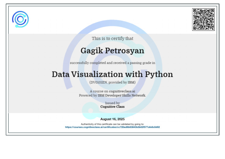 IBM DV0101EN Certificate _ Cognitive Class | PDF
