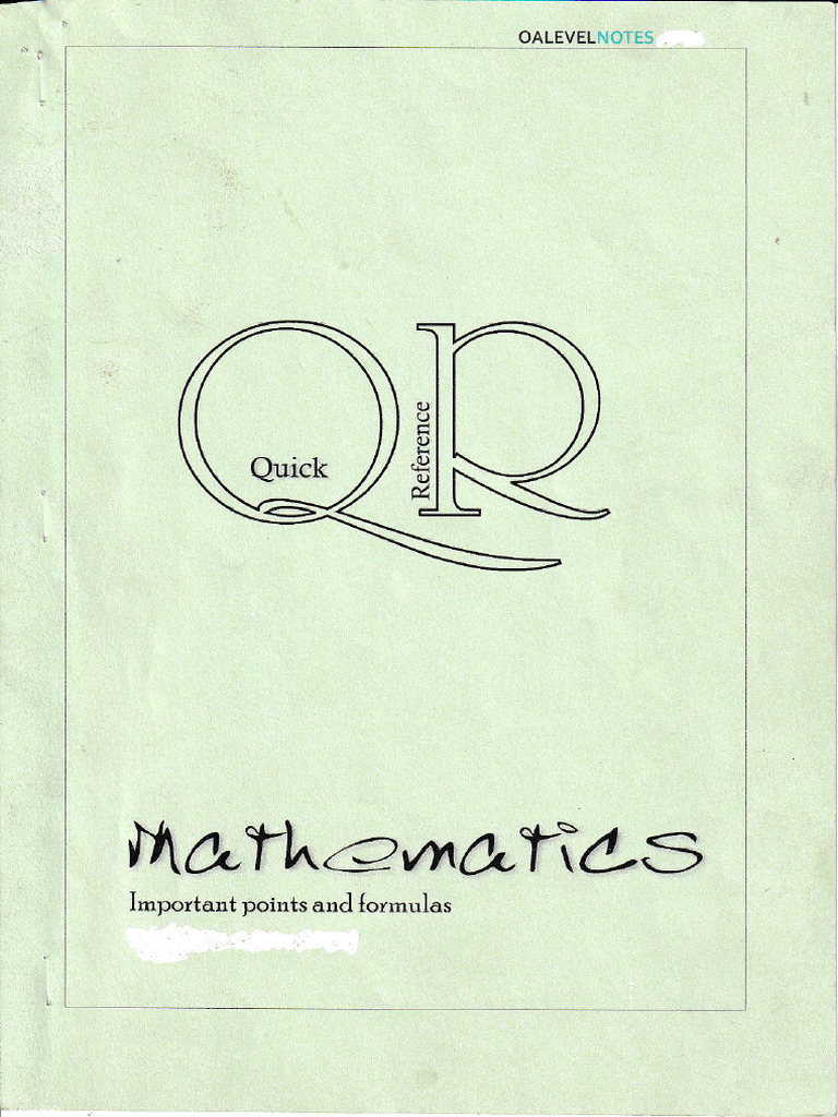 Quack Ref Maths Important Points and Formulas | PDF | Area | Integer