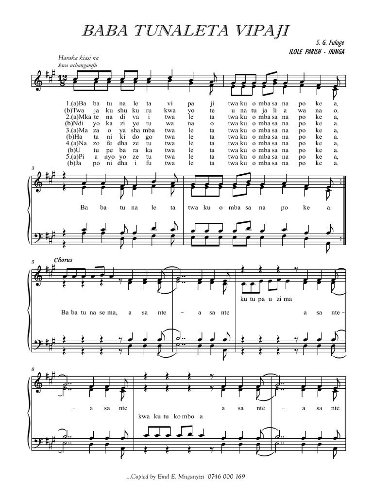 Baba Tunaleta Vipaji | PDF