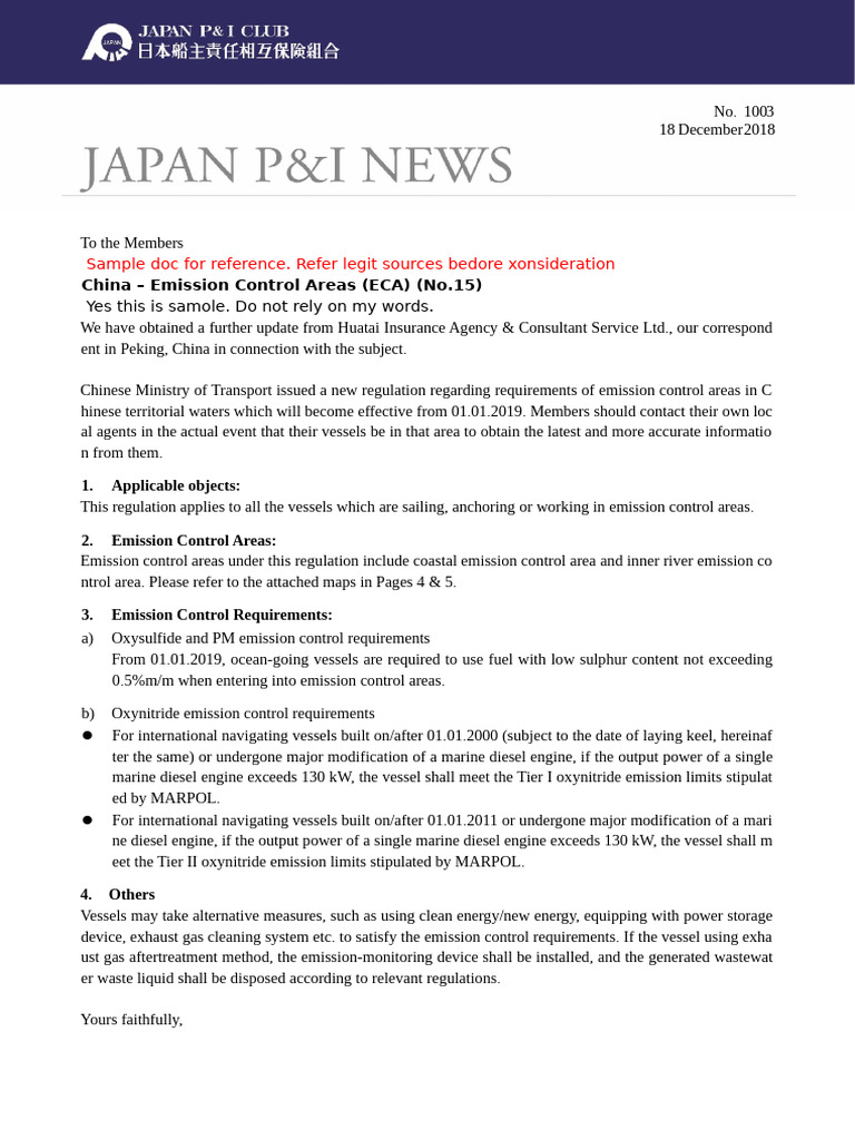 China Japan ECa Draft Research Sample | PDF | Ships | Transport