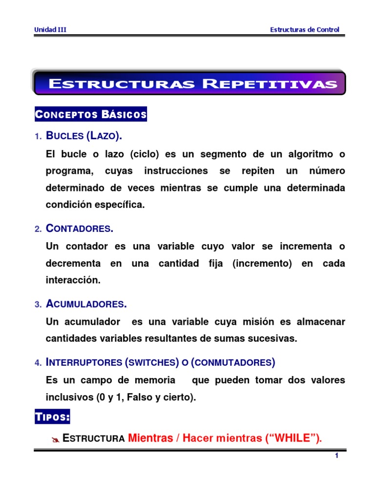 TEMA 7.estructura Repetitivas | PDF