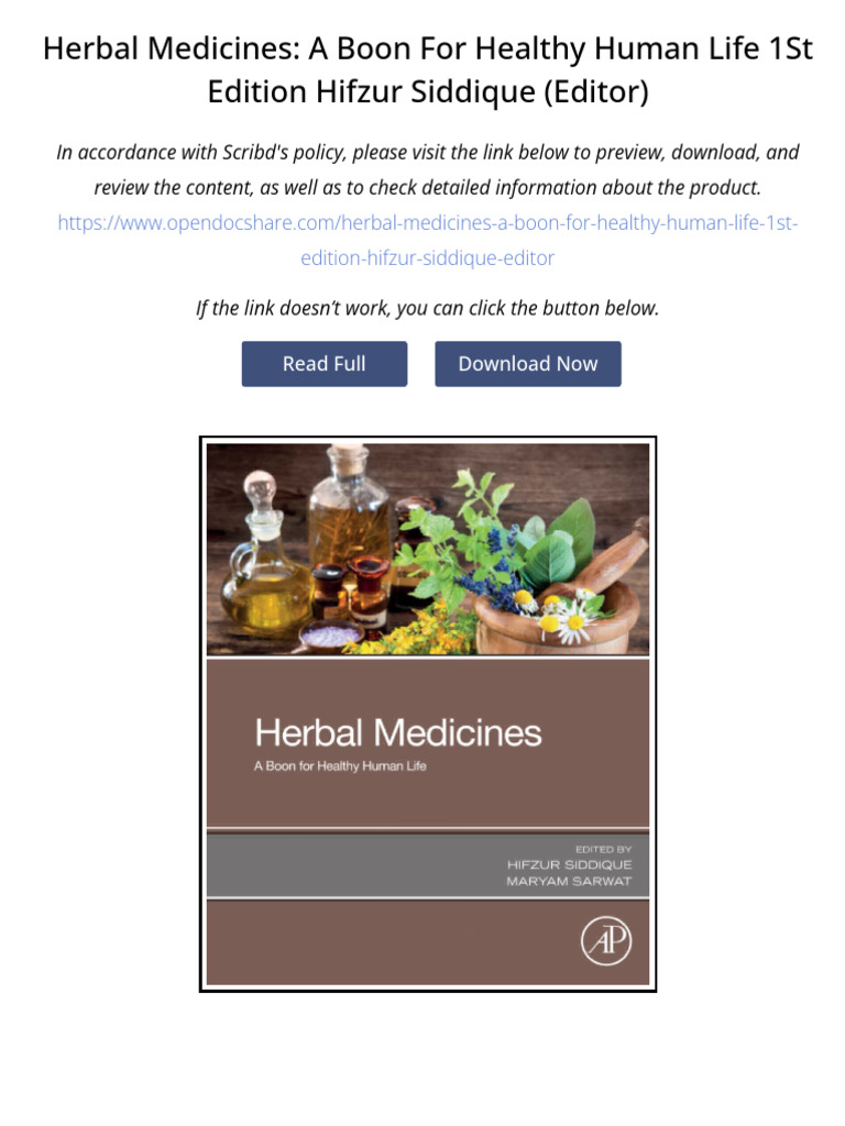 Herbal Medicines: A Boon for Healthy Human Life 1st Edition Hifzur ...