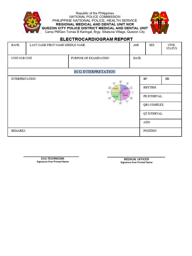 Ecg Form | PDF
