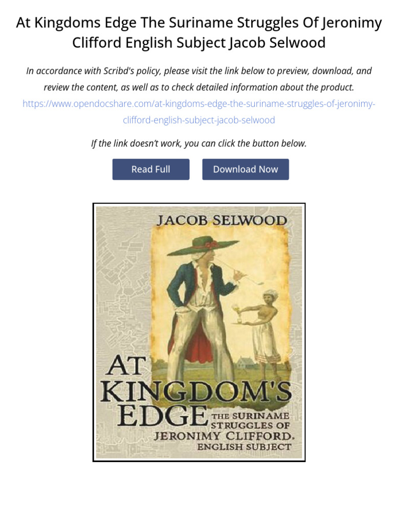 At Kingdoms Edge The Suriname Struggles Of Jeronimy Clifford English ...
