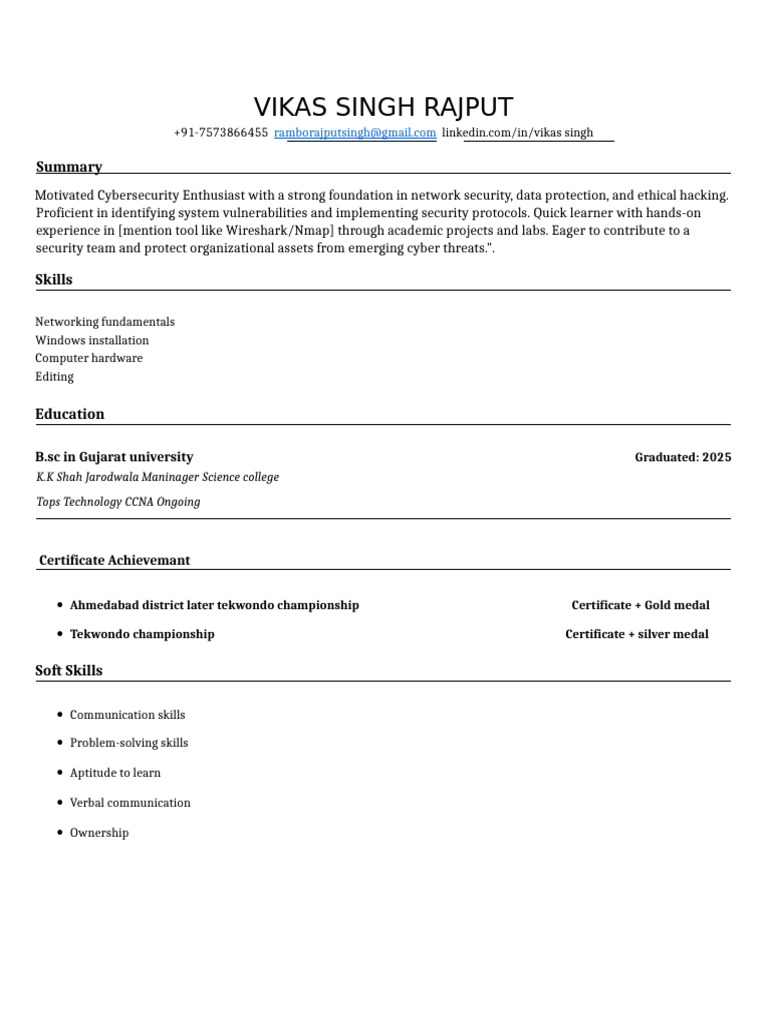 Vikas Resume 2 | PDF