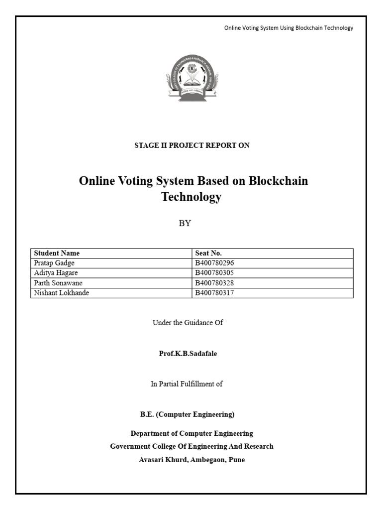 FINAL STAGE II PROJECT REPORT[1] final refrences-1_260117_010025 | PDF | Electronic Voting ...