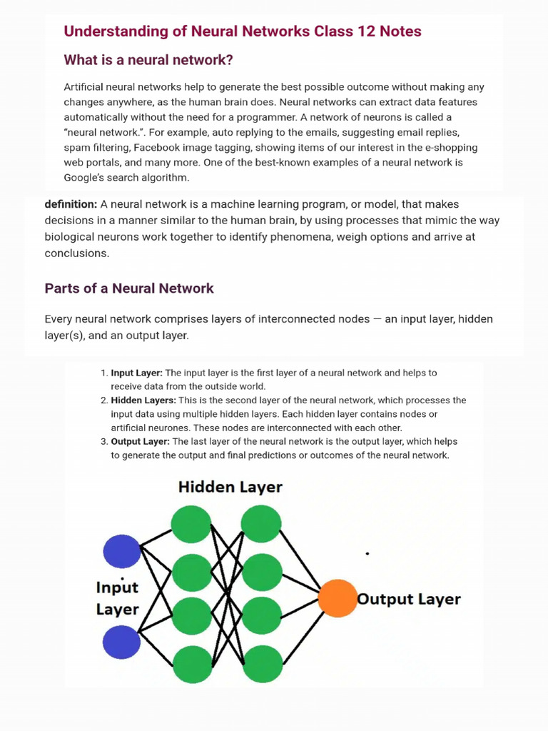 Unit 6 - Neural Networks (1) | PDF