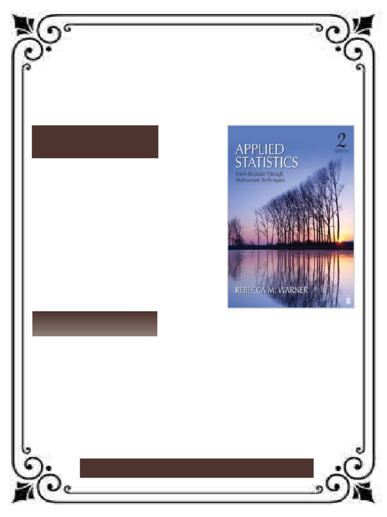 Applied Statistics From Bivariate Through Multivariate Techniques 2nd Edition Edition Rebecca M ...