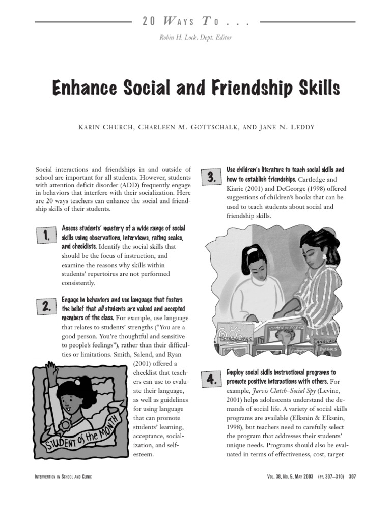 6 Enhance Social and Friendship Skills PDF | PDF | Friendship | Social ...