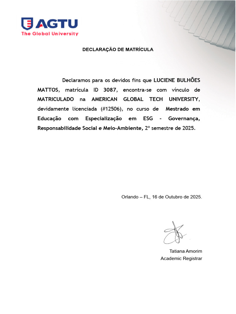 Declaração Luciene Bulhões Mattos Assinada | PDF | Informática