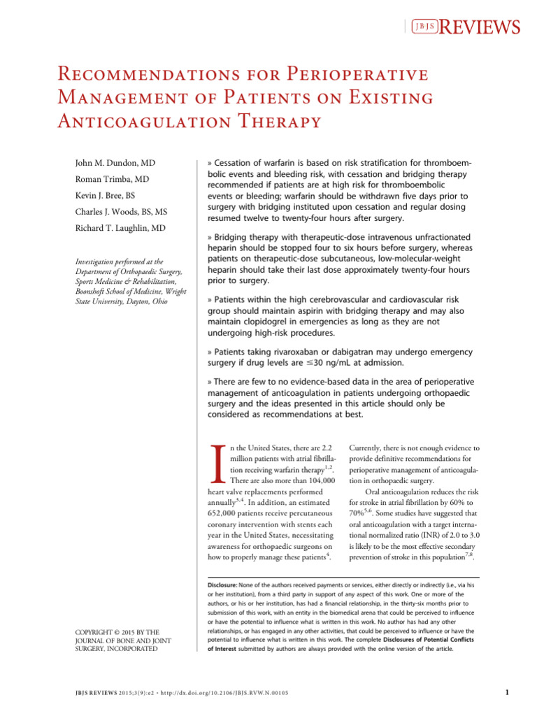[JBJS Reviews 2015-Sep Vol. 3 Iss. 9] J. M. Dundon_ R. Trimba_ K. J ...