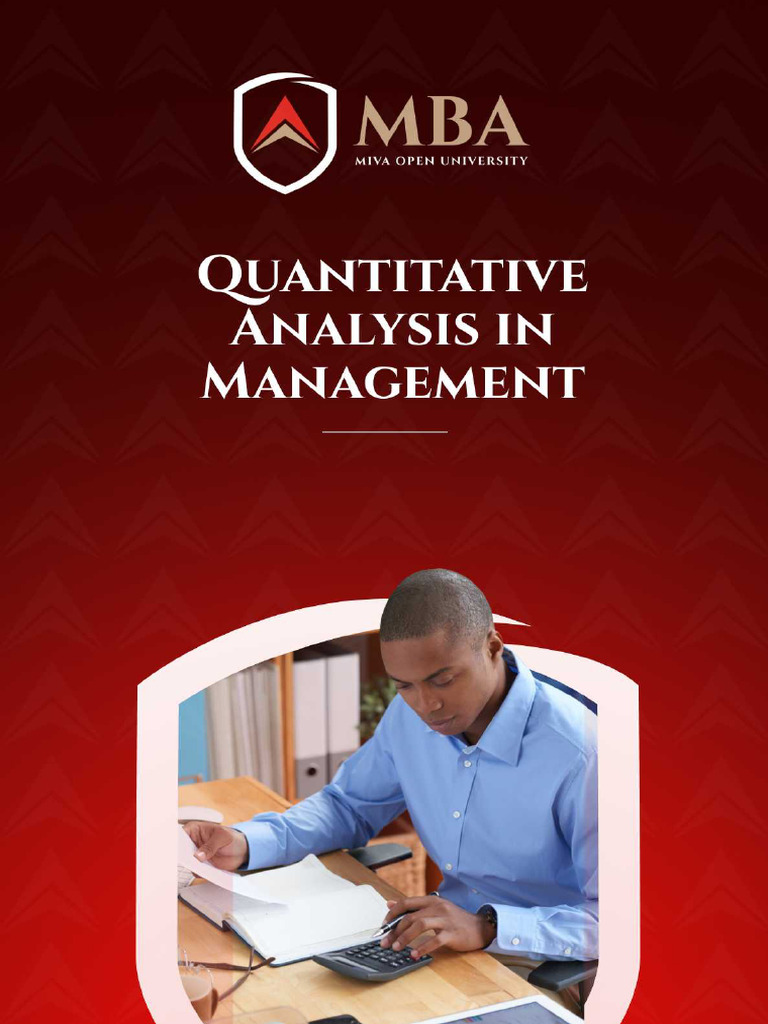 MBA 8202 - CM - Quantitative Analysis in Management | PDF