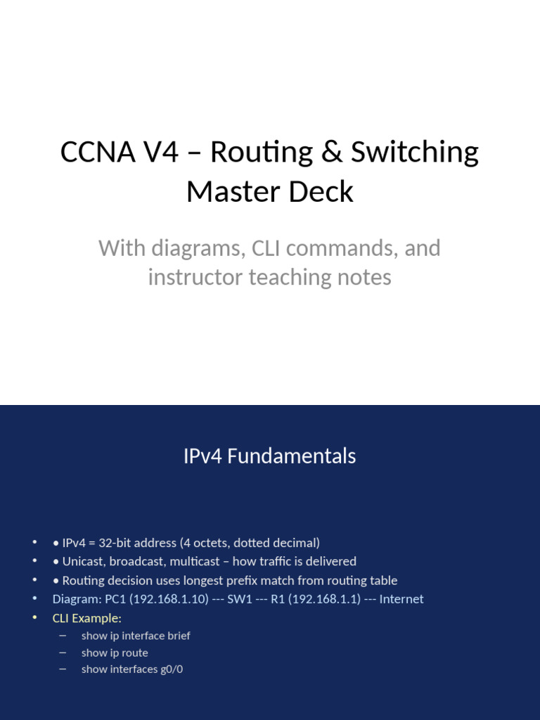 CCNA V4 Routing & Switching Guide | PDF | Ip Address | Telecommunications