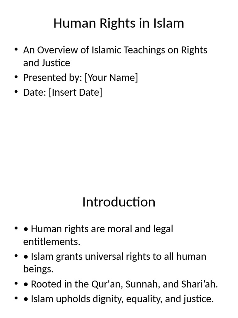 Human Rights in Islam: Key Principles | PDF | Quran | Islam
