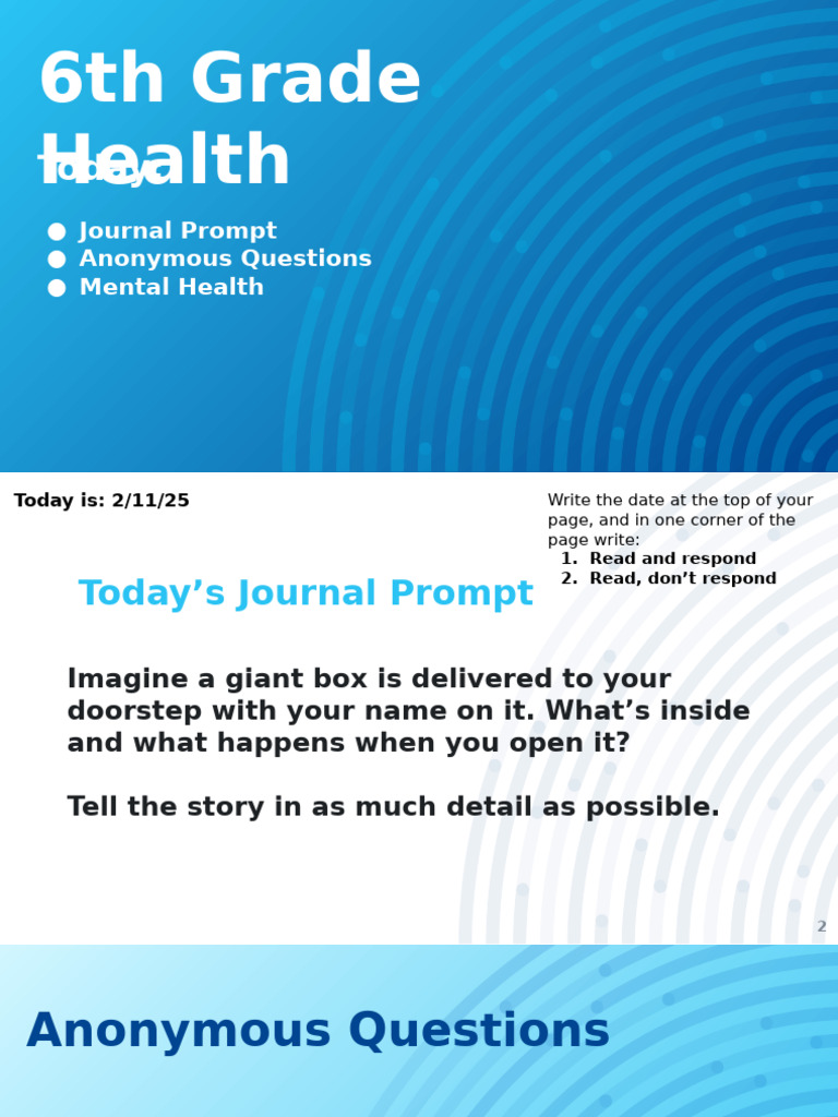6th grade Health Lesson | PDF | Cognition | Psychology