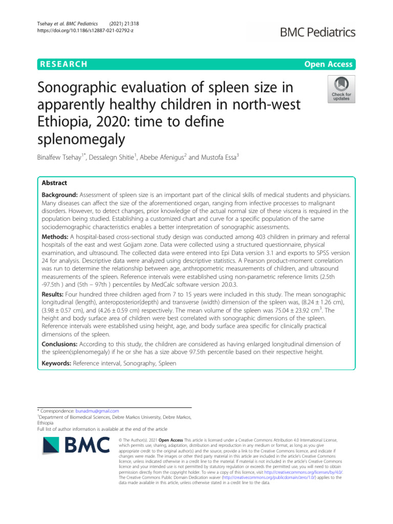 Sonographic Evaluation of Spleen Size In | PDF | Medical Ultrasound ...