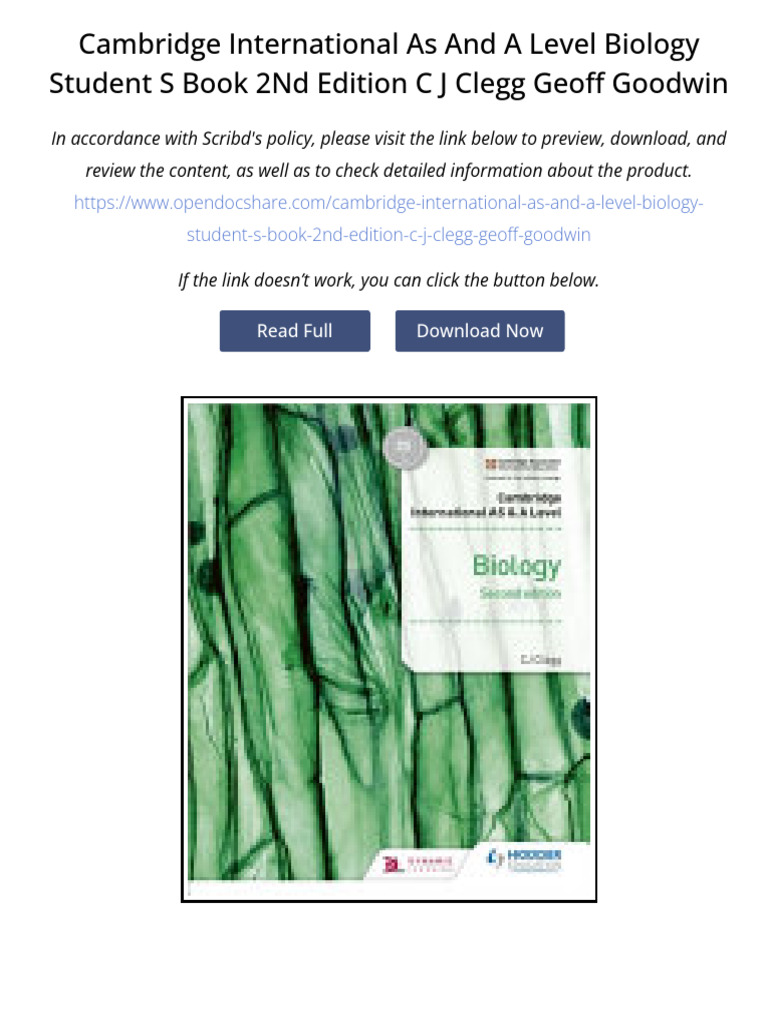 Cambridge International AS and A Level Biology Student s Book 2nd ...