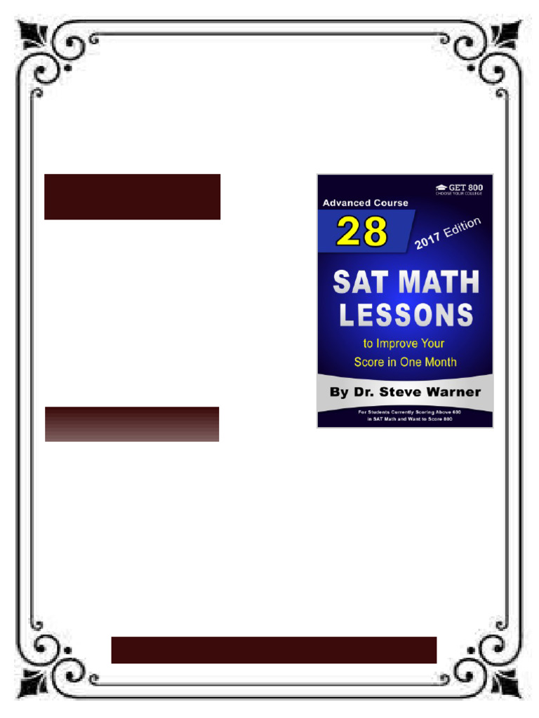28 New SAT Math Lessons to Improve Your Score in One Month Steve Warner ...