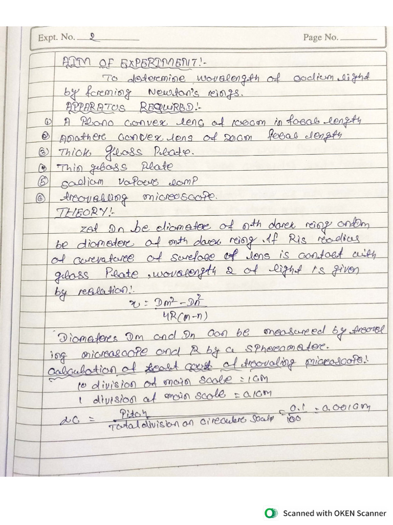 Optics Practical | PDF
