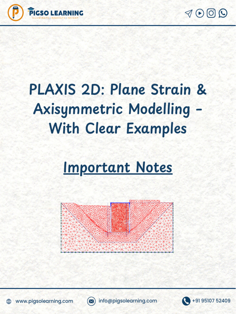 PLAXIS 2D_ Plane Strain & Axisymmetric Modelling | PDF | Deformation (Engineering) | Stress ...