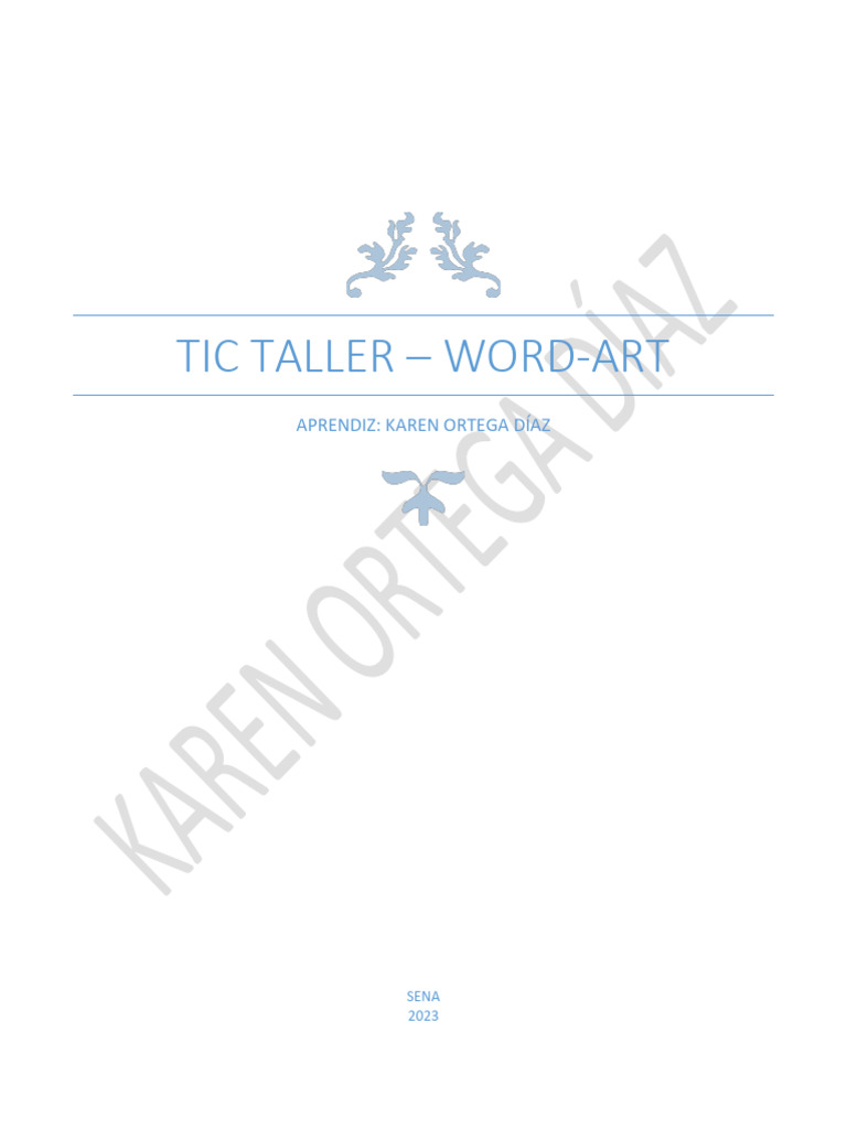 Taller de Word Art - Karen Ortega Díaz | PDF | Tecnología de ...