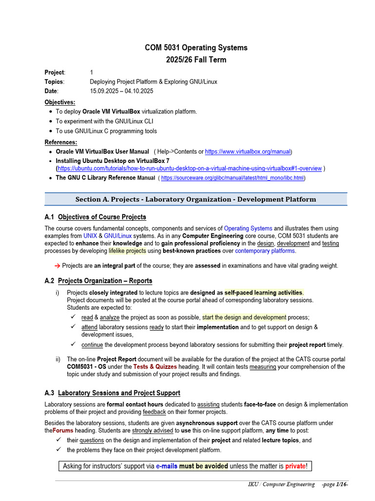 Prj1-Project Platform _ Exploring Linux | PDF | Virtual Machine ...